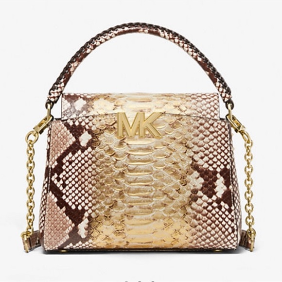 Michael Kors | Bags | Michael Kors Small Two Tone Snake Embossed ...